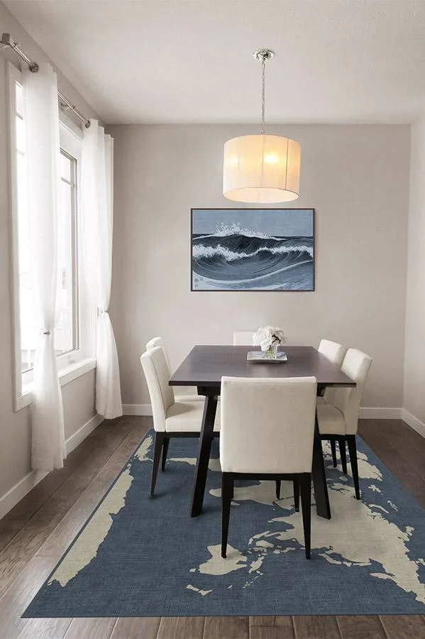 World Map Blue Rug | Ruggable