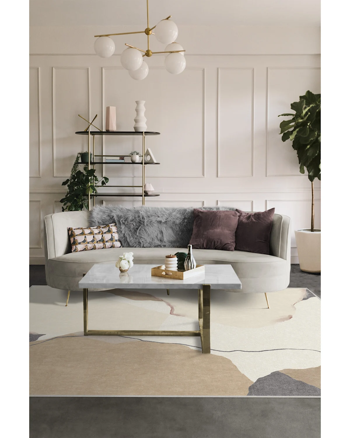 Nina Takesh Loire Ivory Quartz Rug | Ruggable