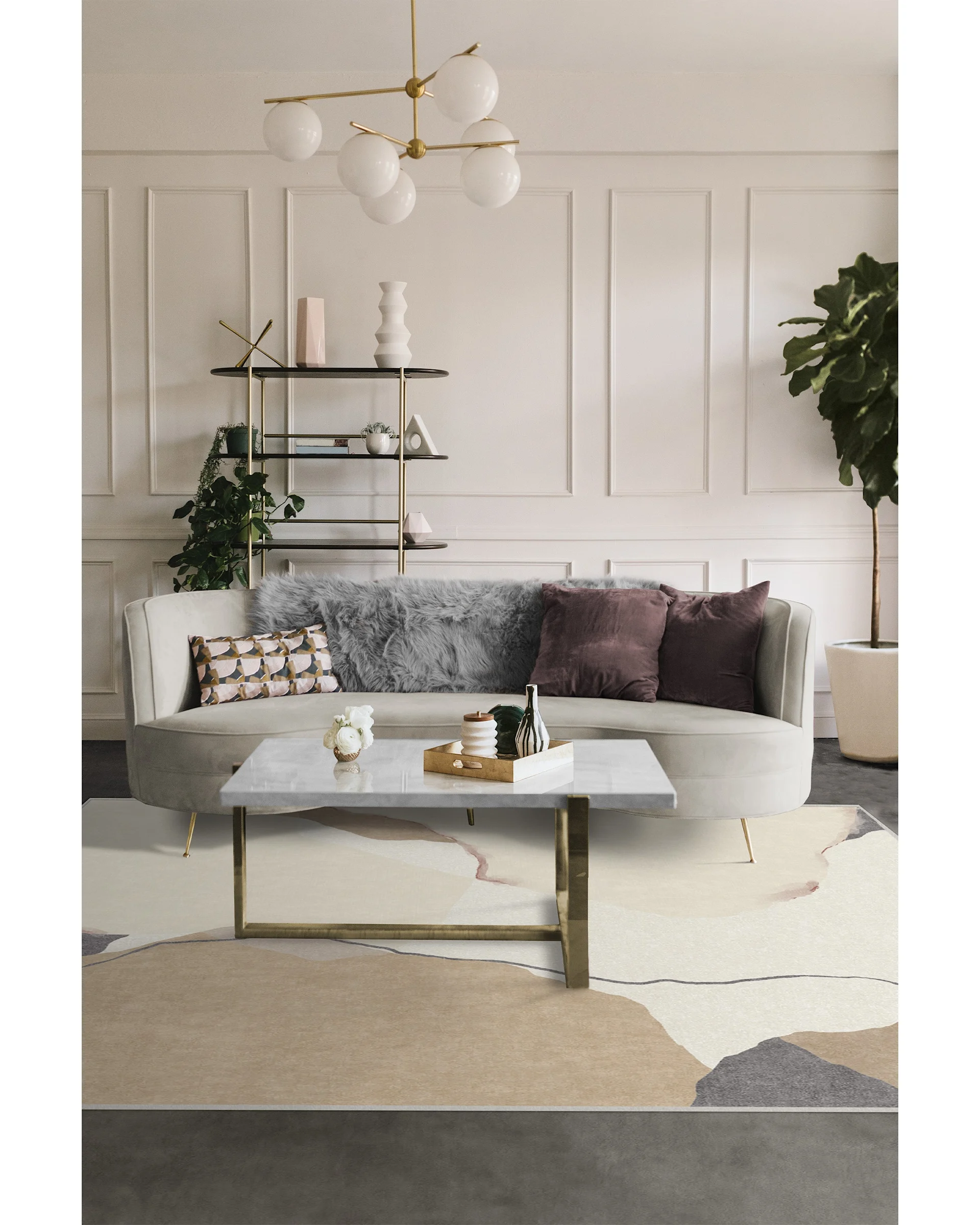 Nina Takesh Loire Ivory Quartz Rug | Ruggable