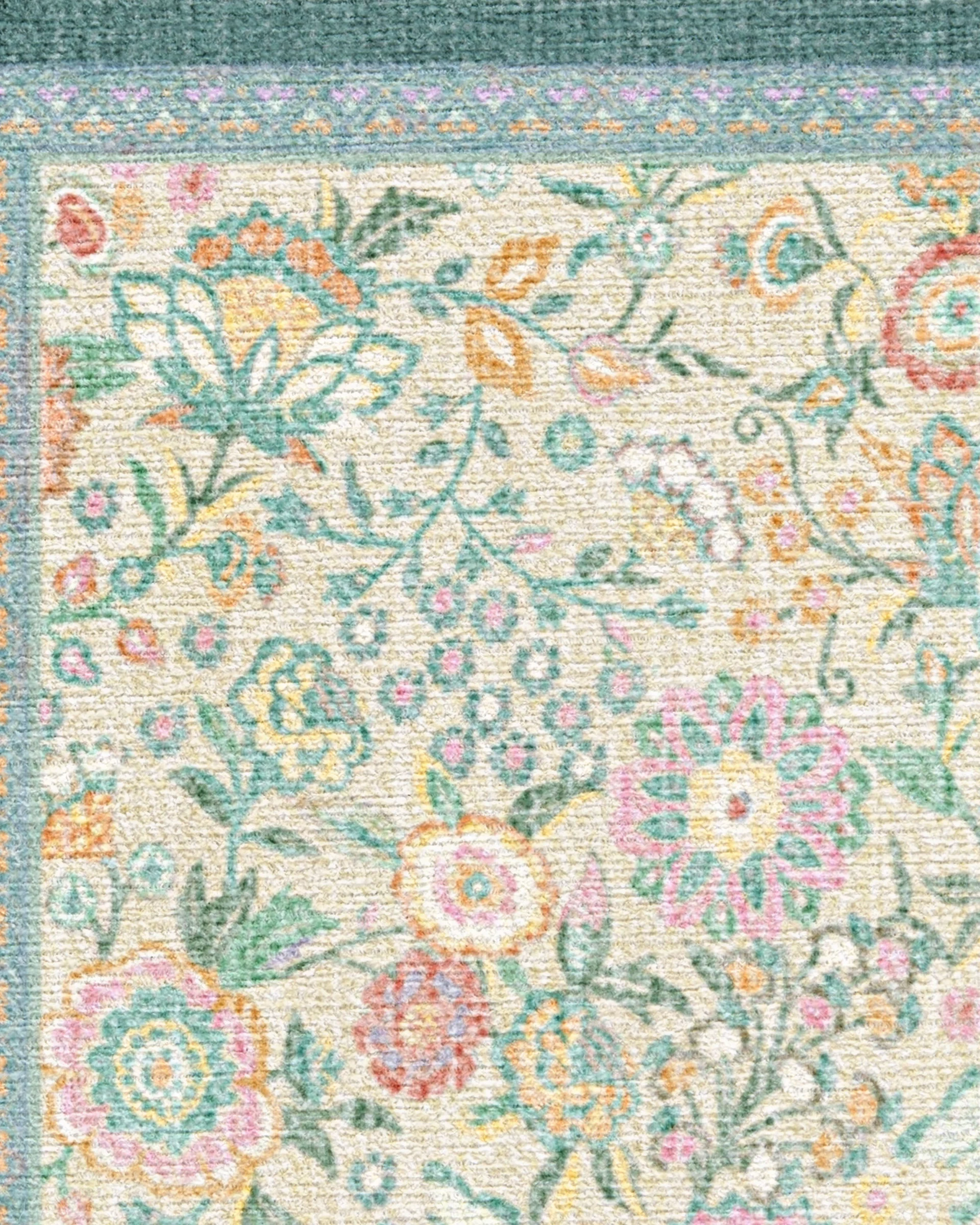 Bridgerton Royal Garden Ivory & Jade Rug | Ruggable