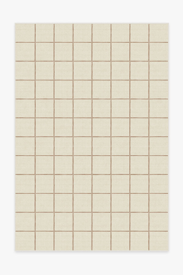 Vista Grid Ivory & Rust Rug | Ruggable