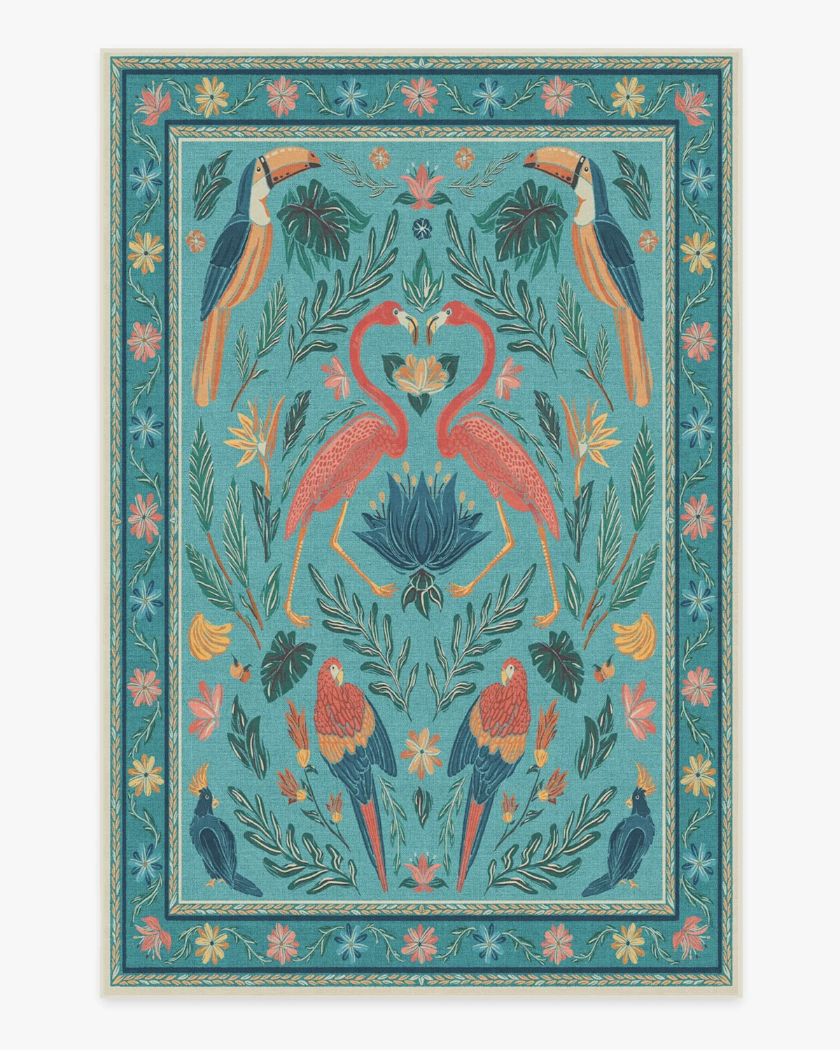 Iris Apfel Birds Of A Feather Aqua Rug | Ruggable