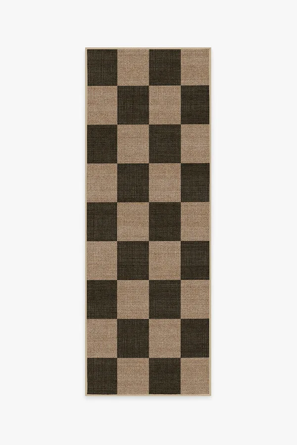 Checkerboard Soft Black Re-Jute Rug | Ruggable
