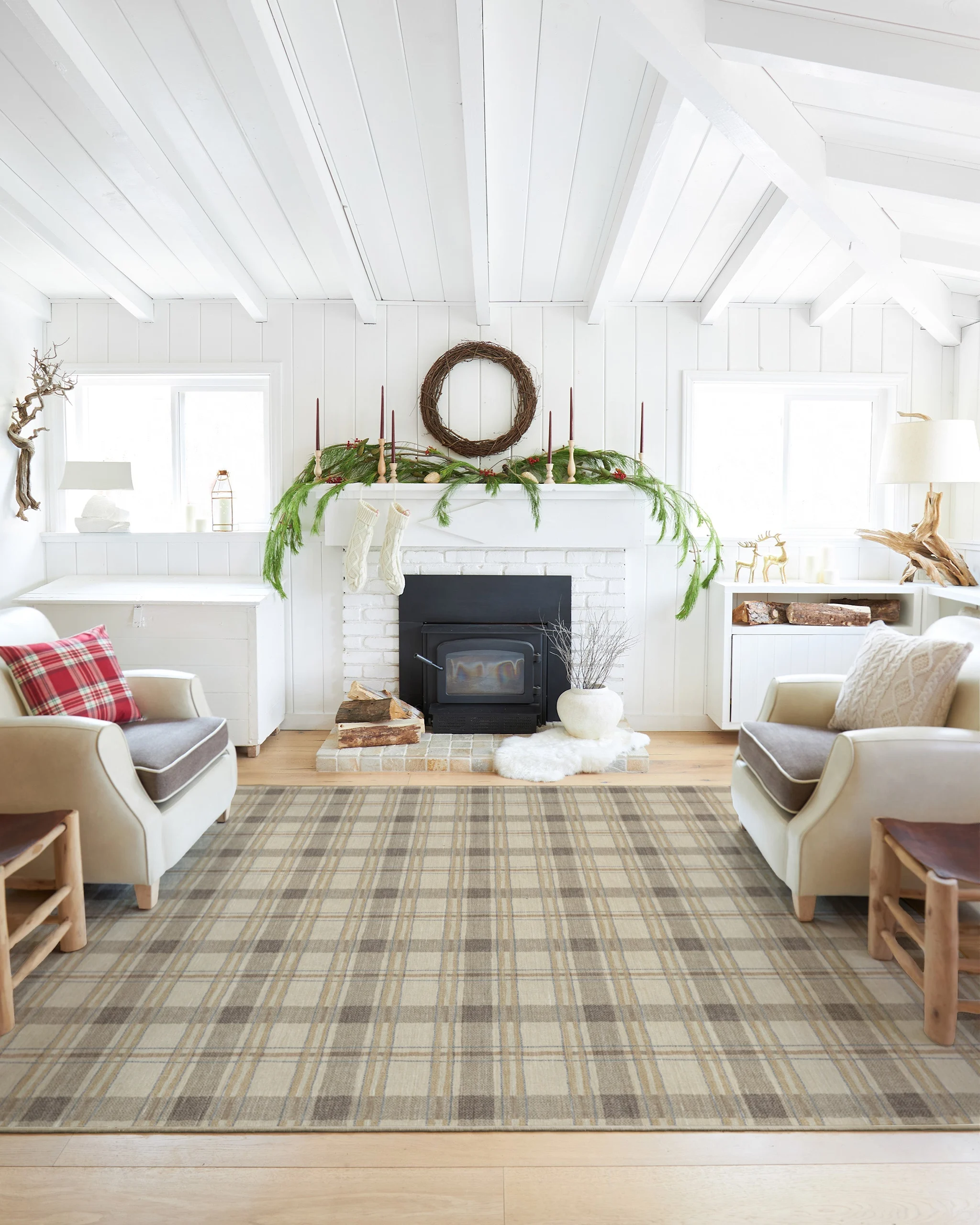 Piper Plaid Neutral Rug | Ruggable