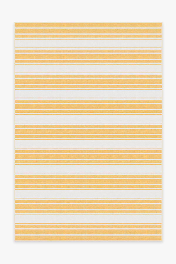 Outdoor Marina Stripe Yellow Rug | Ruggable