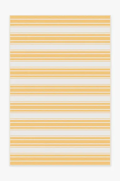 Outdoor Marina Stripe Yellow Rug | Ruggable