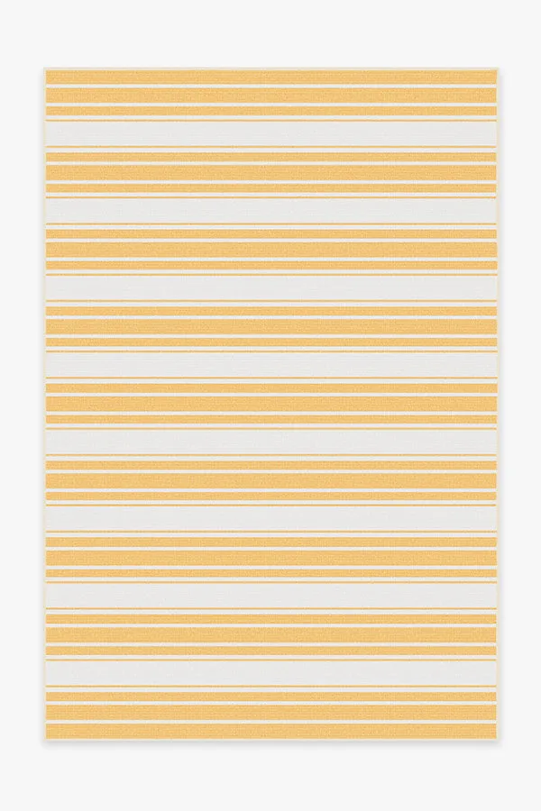 Outdoor Marina Stripe Yellow Rug | Ruggable