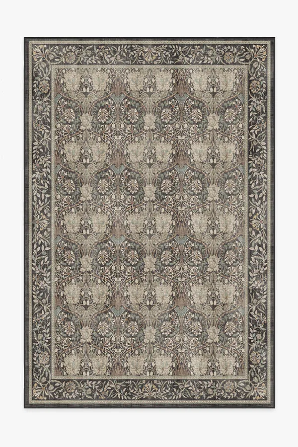 Morris & Co. Honeysuckle & Tulip Dark Wood Rug | Ruggable