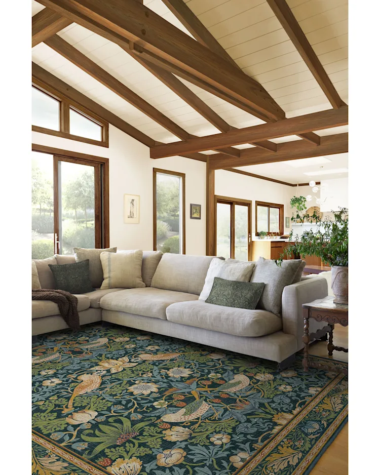 Morris & Co. Strawberry Thief Indigo Rug | Ruggable