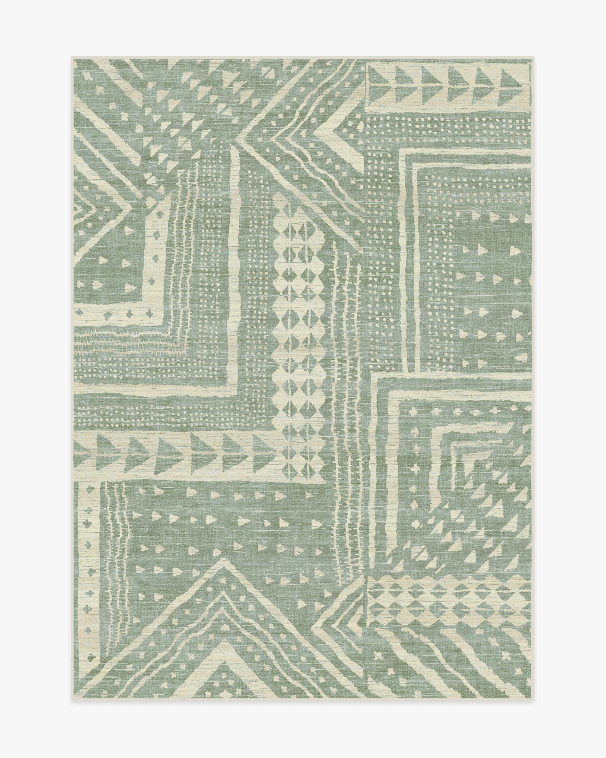 Malene Barnett Bogolan Sage Rug | Ruggable