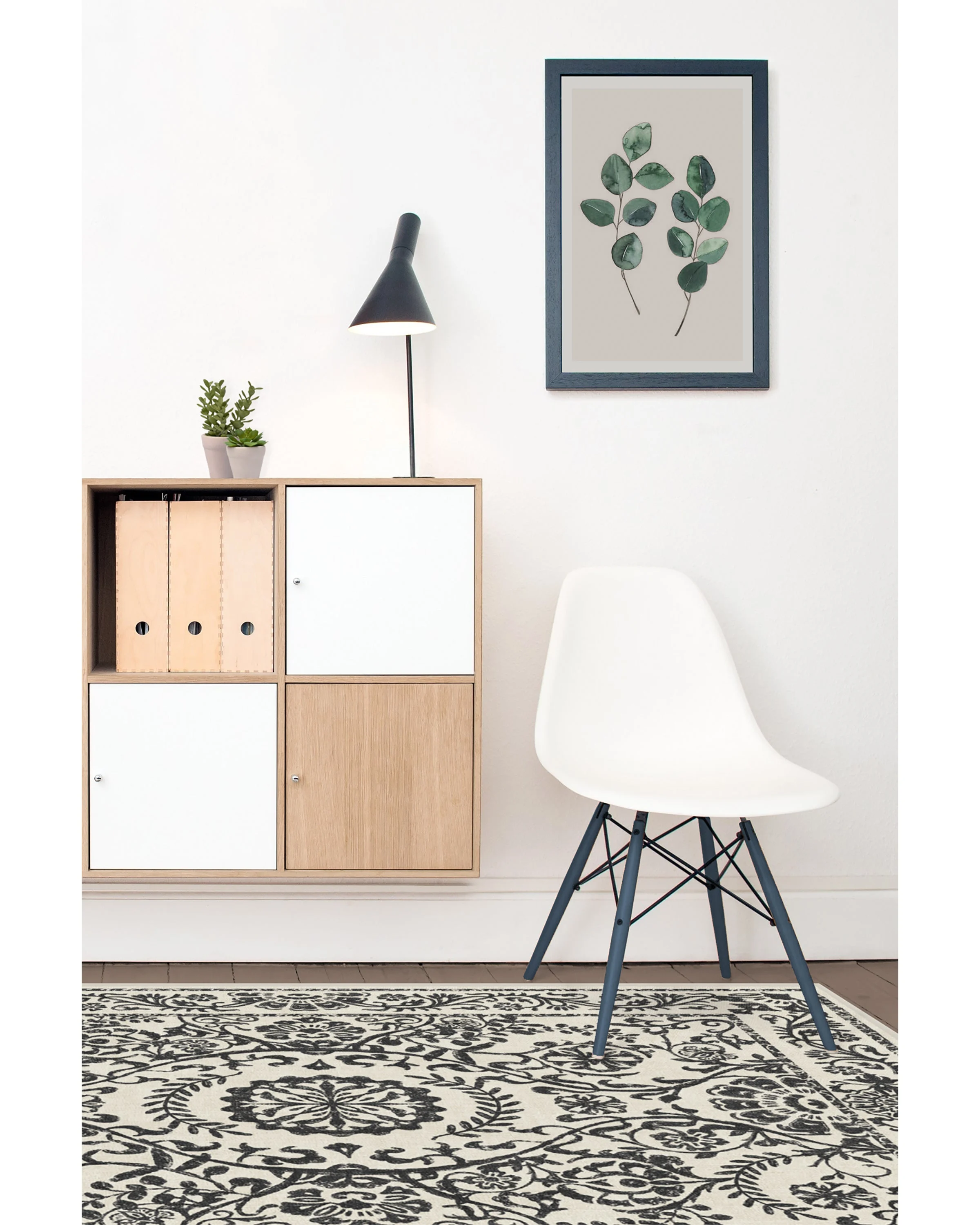 Delphina Black & White Rug | Ruggable