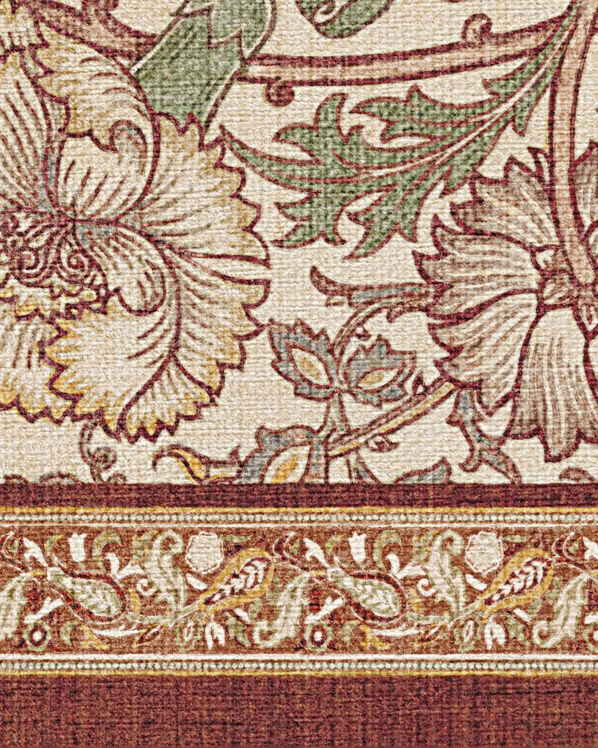 Morris & Co. Pink & Rose Burgundy Rug | Ruggable