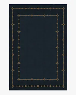 Sparkle Border Dark Navy Rug | Ruggable