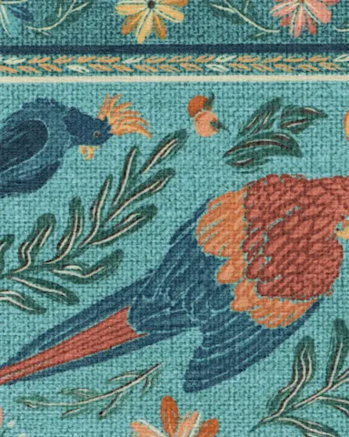 Iris Apfel Birds Of A Feather Aqua Rug | Ruggable