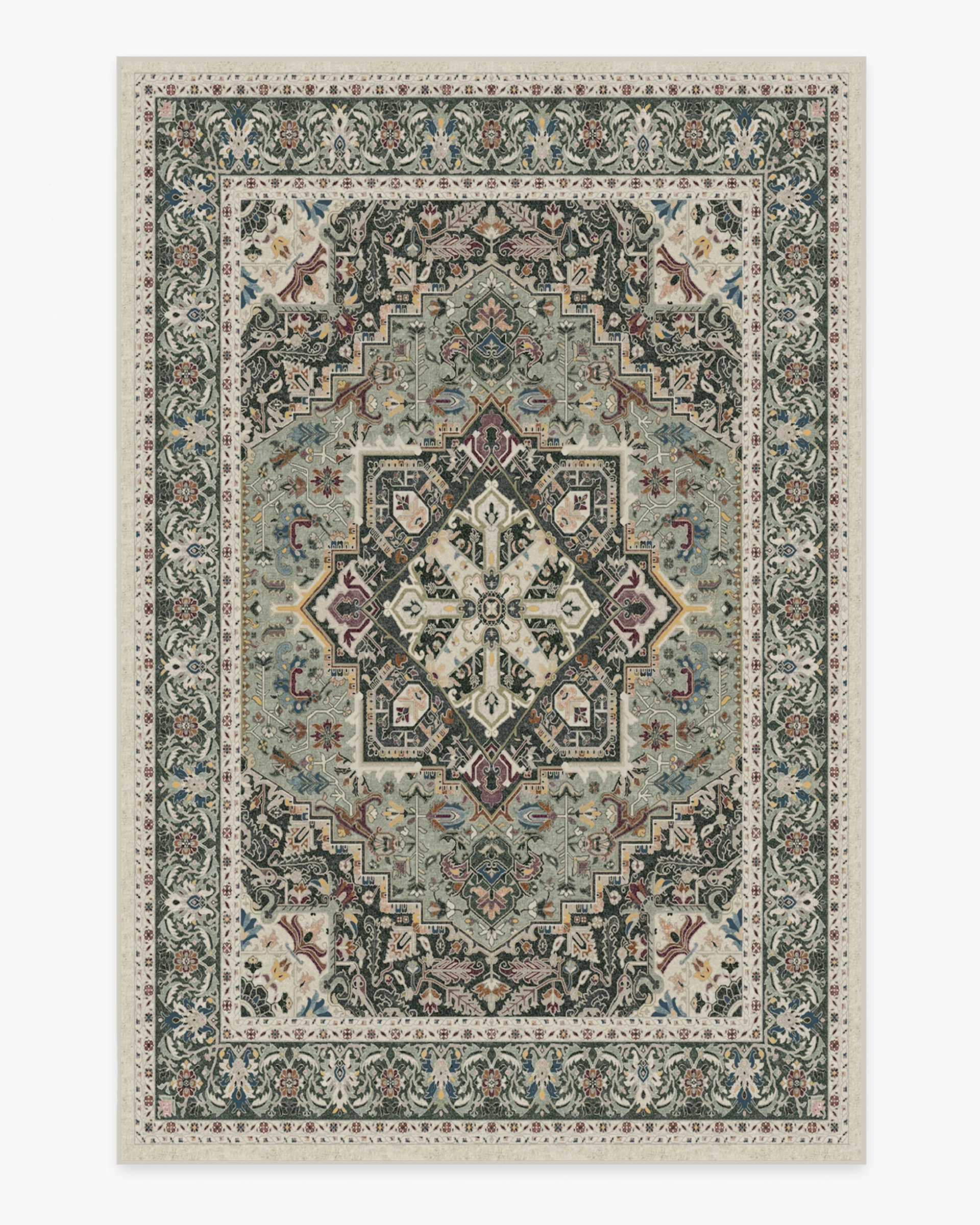 Hendesi Heriz Sage Rug | Ruggable