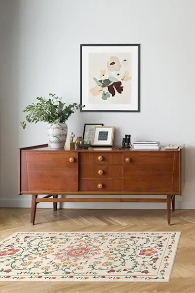 Suzani Coral Tufted Rug | Ruggable