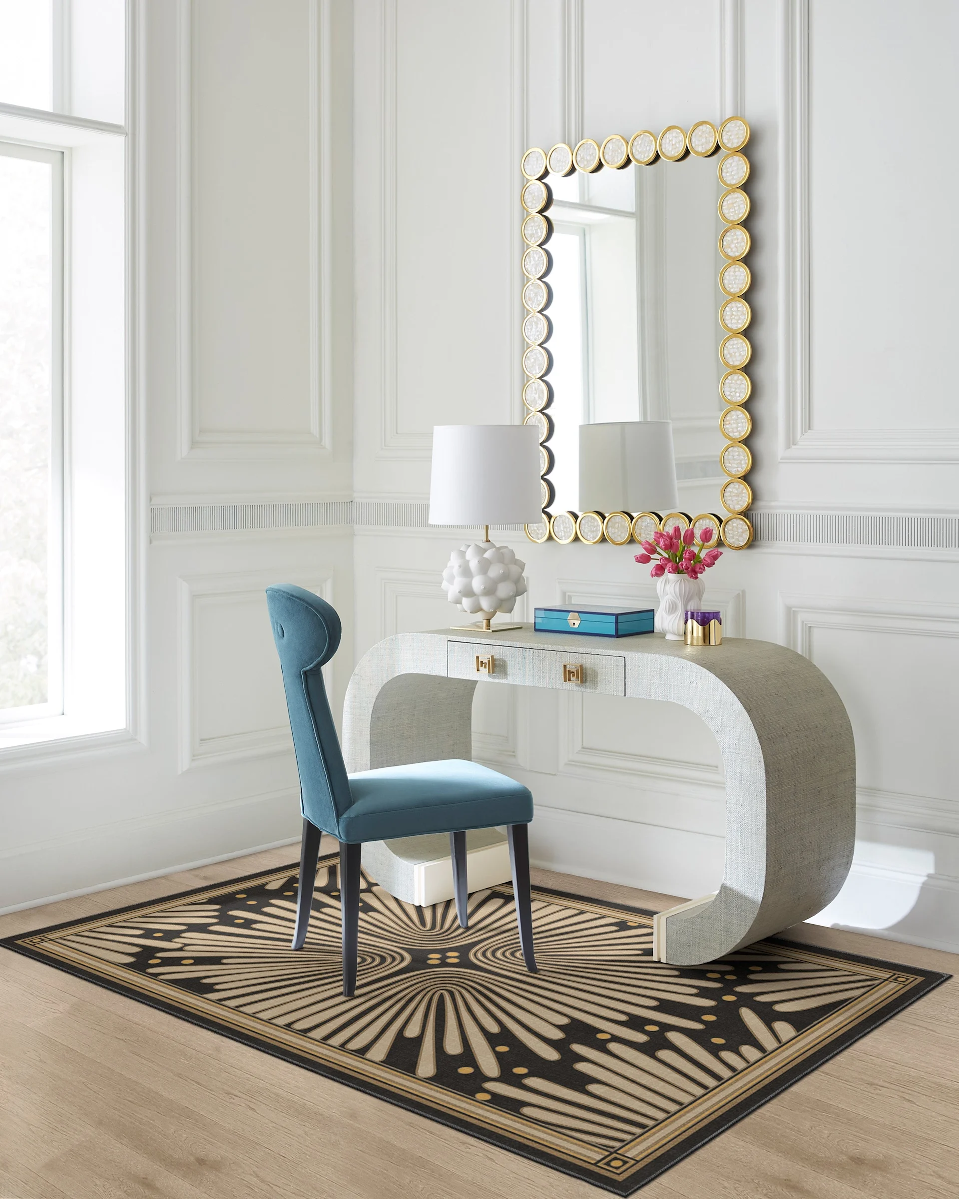 Jonathan Adler Gatsby Black & Gold Rug | Ruggable