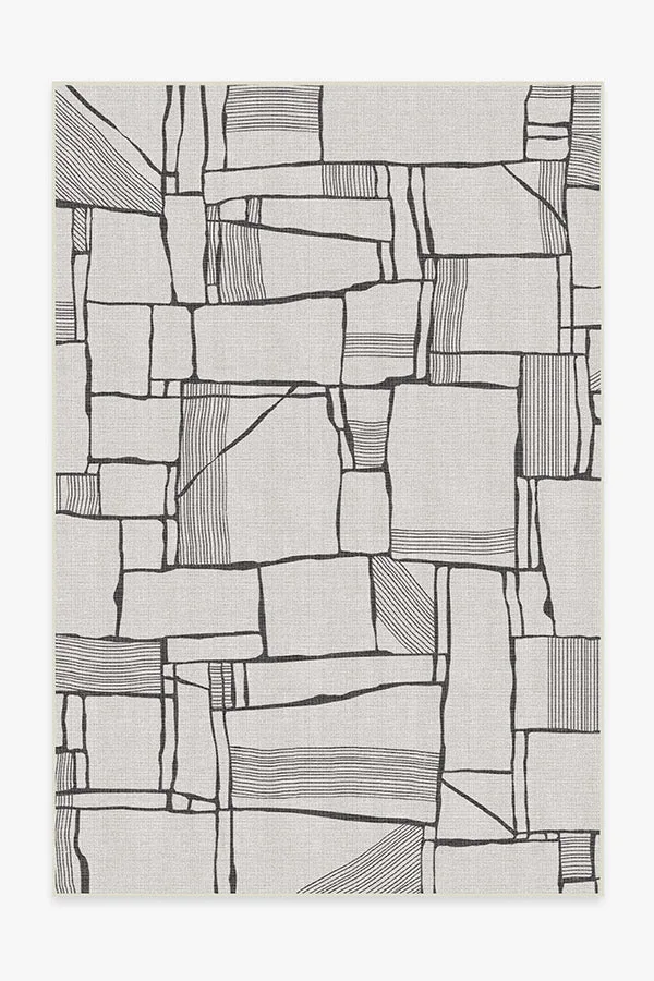 Outdoor Rune Black & Ivory Rug | Ruggable