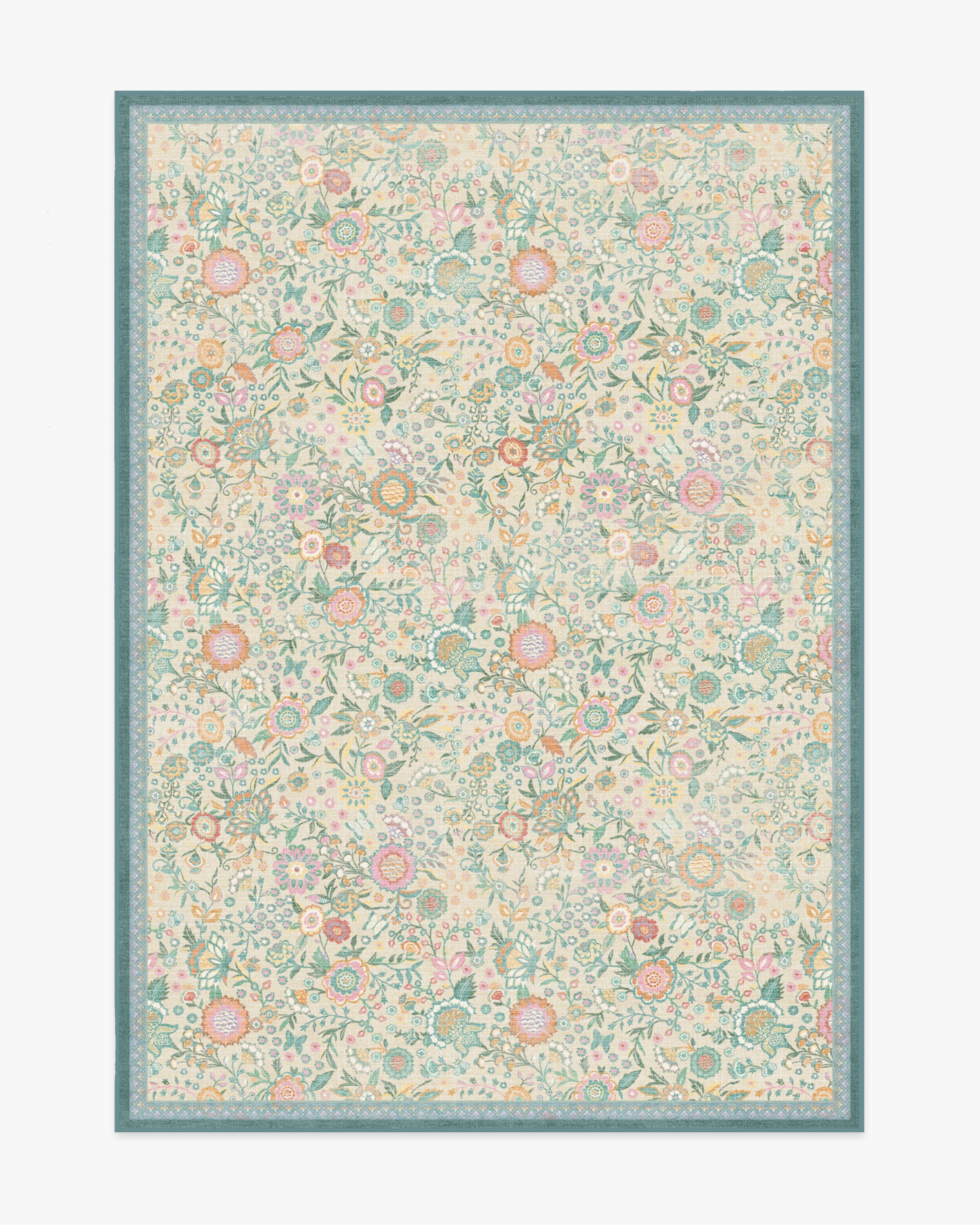 Bridgerton Royal Garden Ivory & Jade Rug | Ruggable