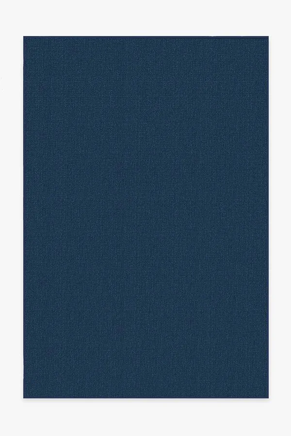 Outdoor Denim Solid Indigo Blue Rug | Ruggable