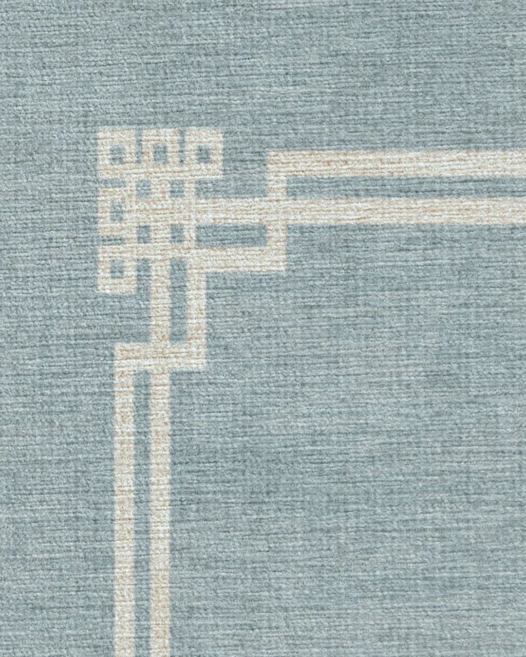 The Hiltons Chrysler Border Chambray Blue Rug | Ruggable