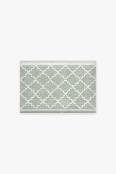 Tria Trellis Sage Green Bath Mat | Ruggable