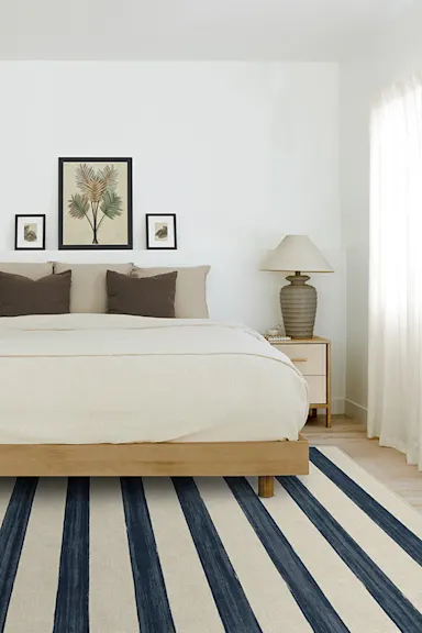 Sumi Sailor Stripe Navy Rug | Ruggable