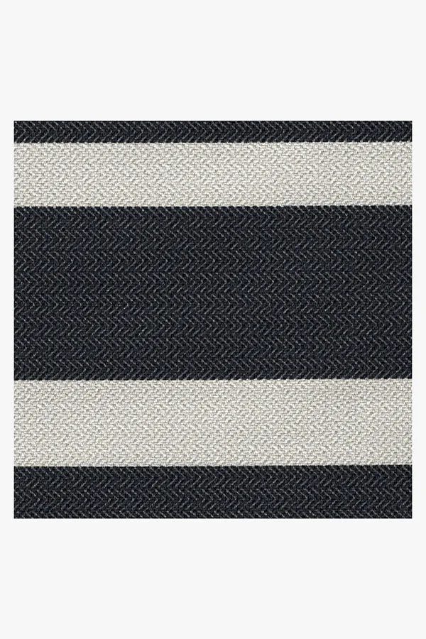 Outdoor Sailmaker Stripe Black Rug | Ruggable