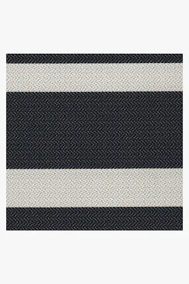Outdoor Sailmaker Stripe Black Rug | Ruggable