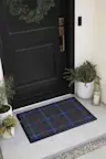 Winter Tartan Navy Doormat | Ruggable