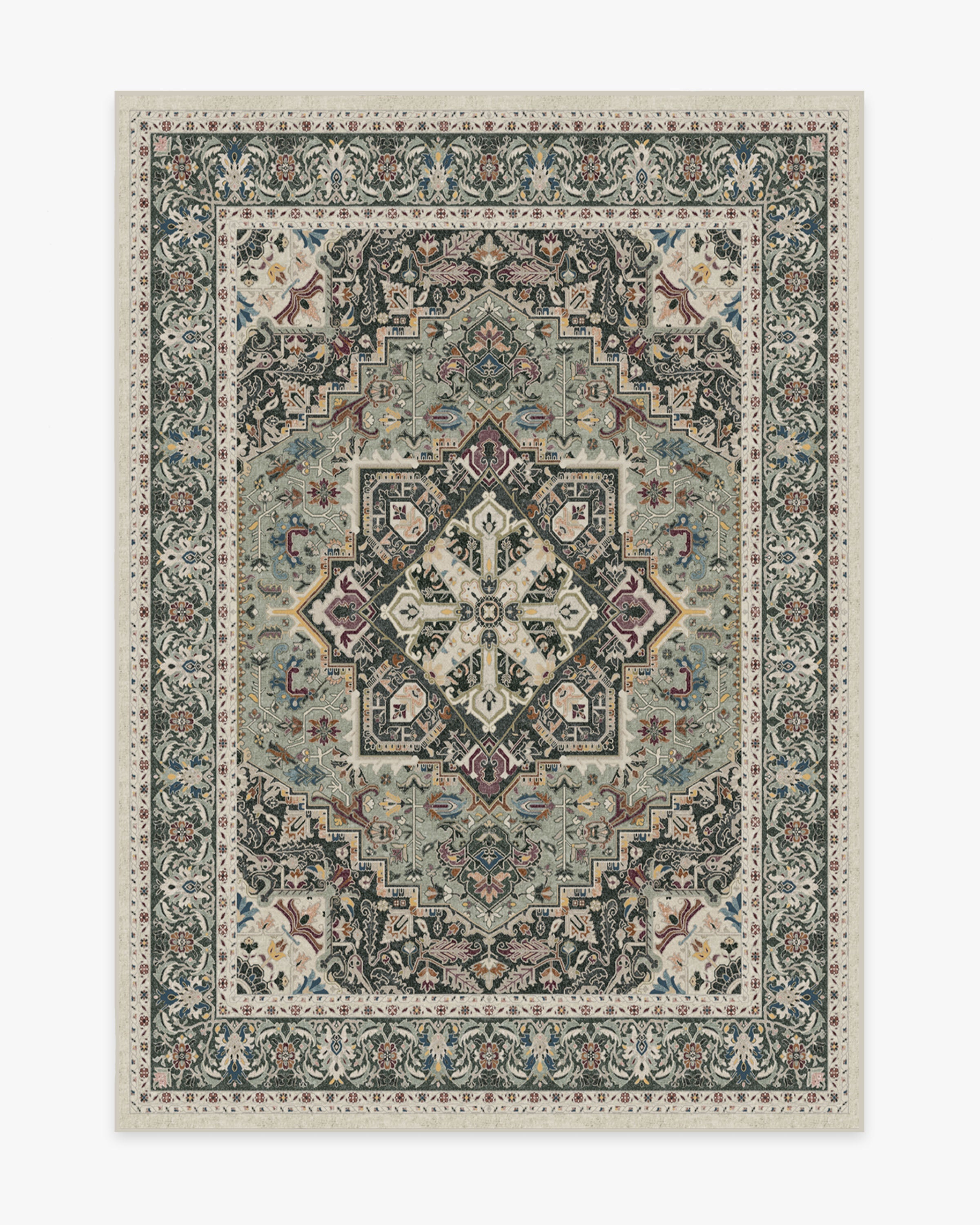 Hendesi Heriz Sage Rug | Ruggable
