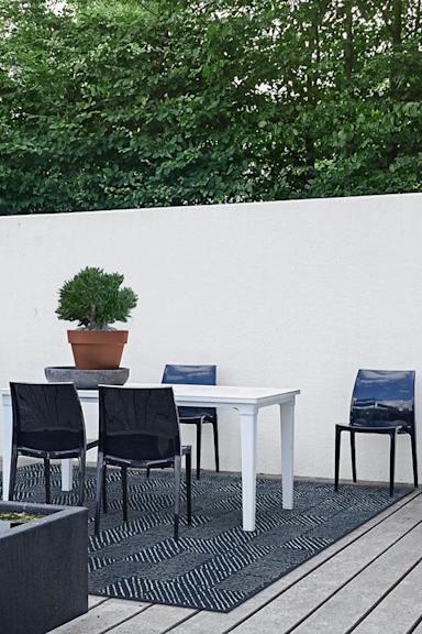 Outdoor Parquet Navy Rug