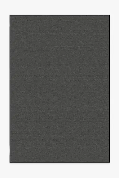 Outdoor Denim Solid Black Rug | Ruggable