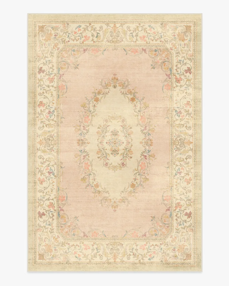 Bridgerton Lady Whistledown Vintage Pink Rug | Ruggable
