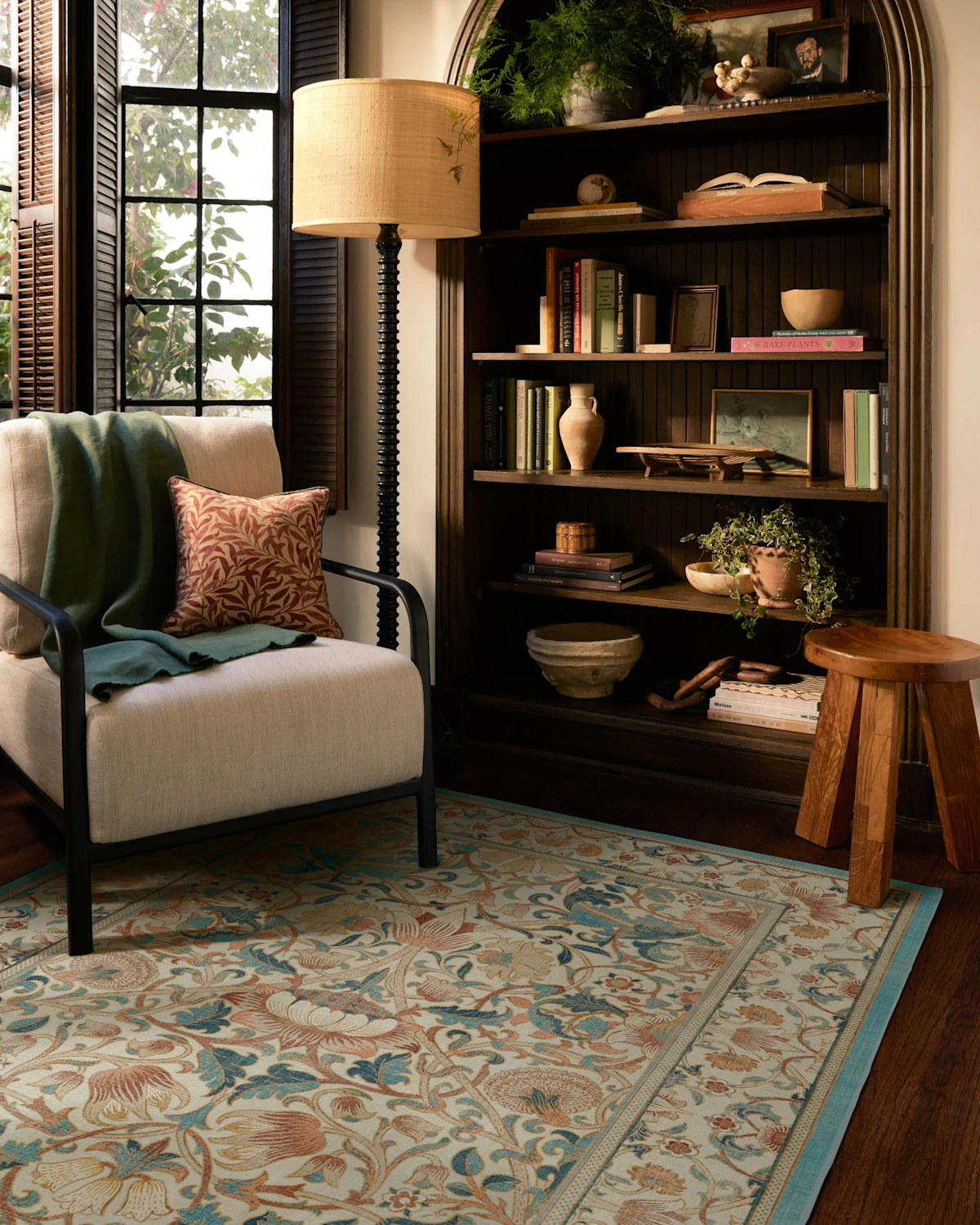 Morris & Co. Lodden Soft Rose & Teal Rug | Ruggable