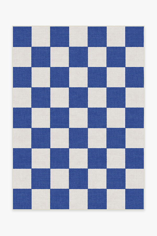 Outdoor Jaque Checkered Blue Rug | Ruggable