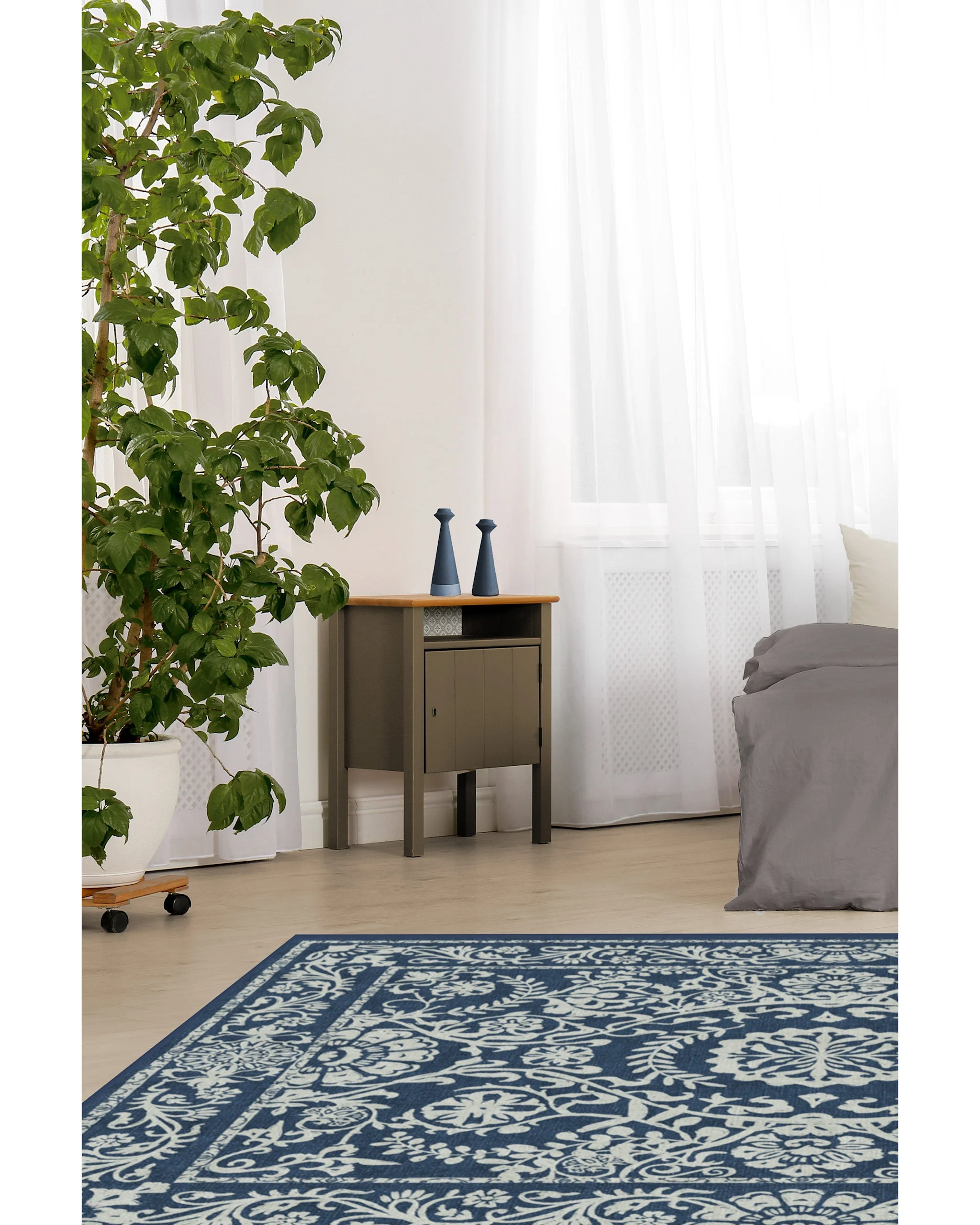 Delphina Navy Blue Rug | Ruggable