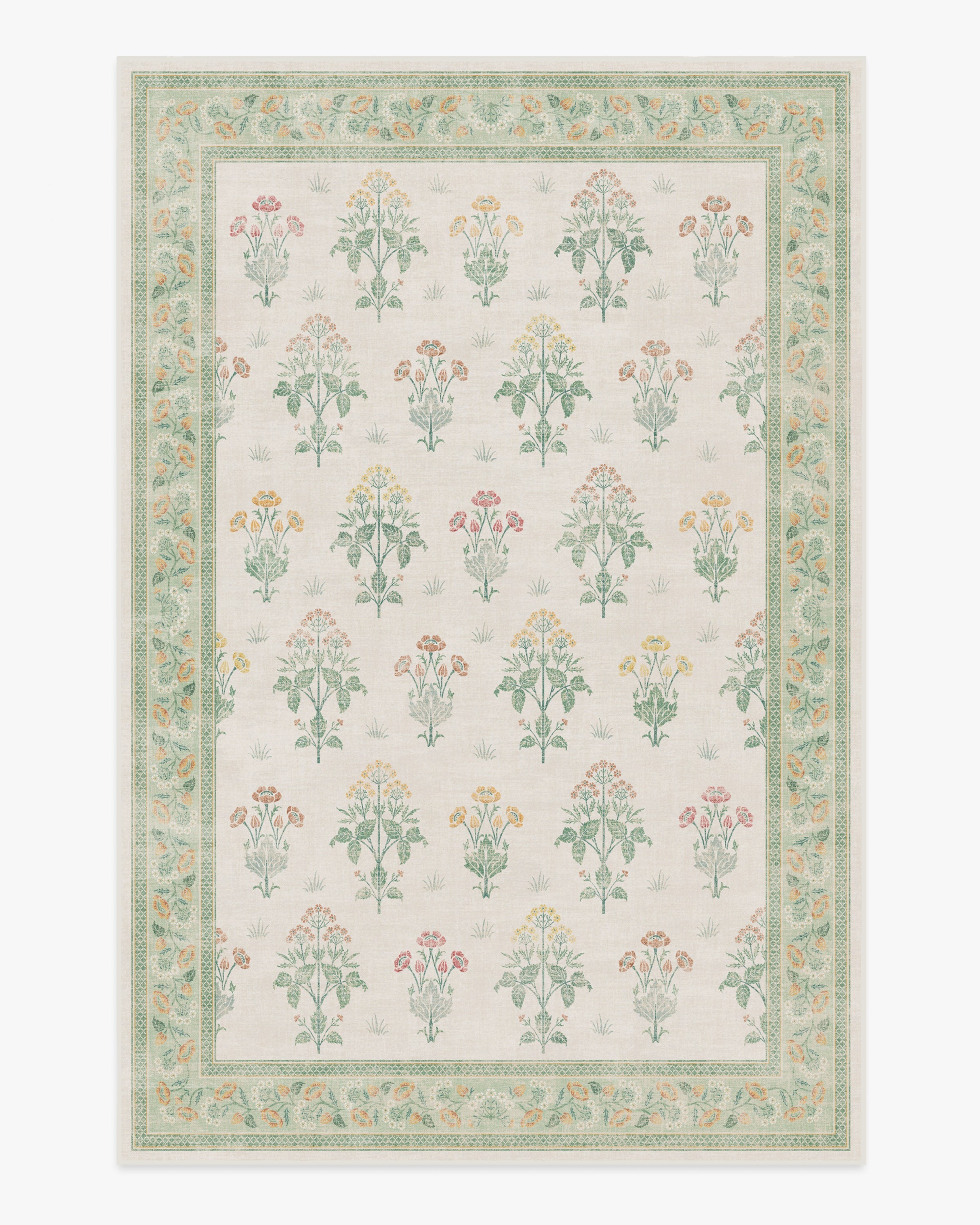 Morris & Co. Meadow Sweet Ivory & Green Rug | Ruggable