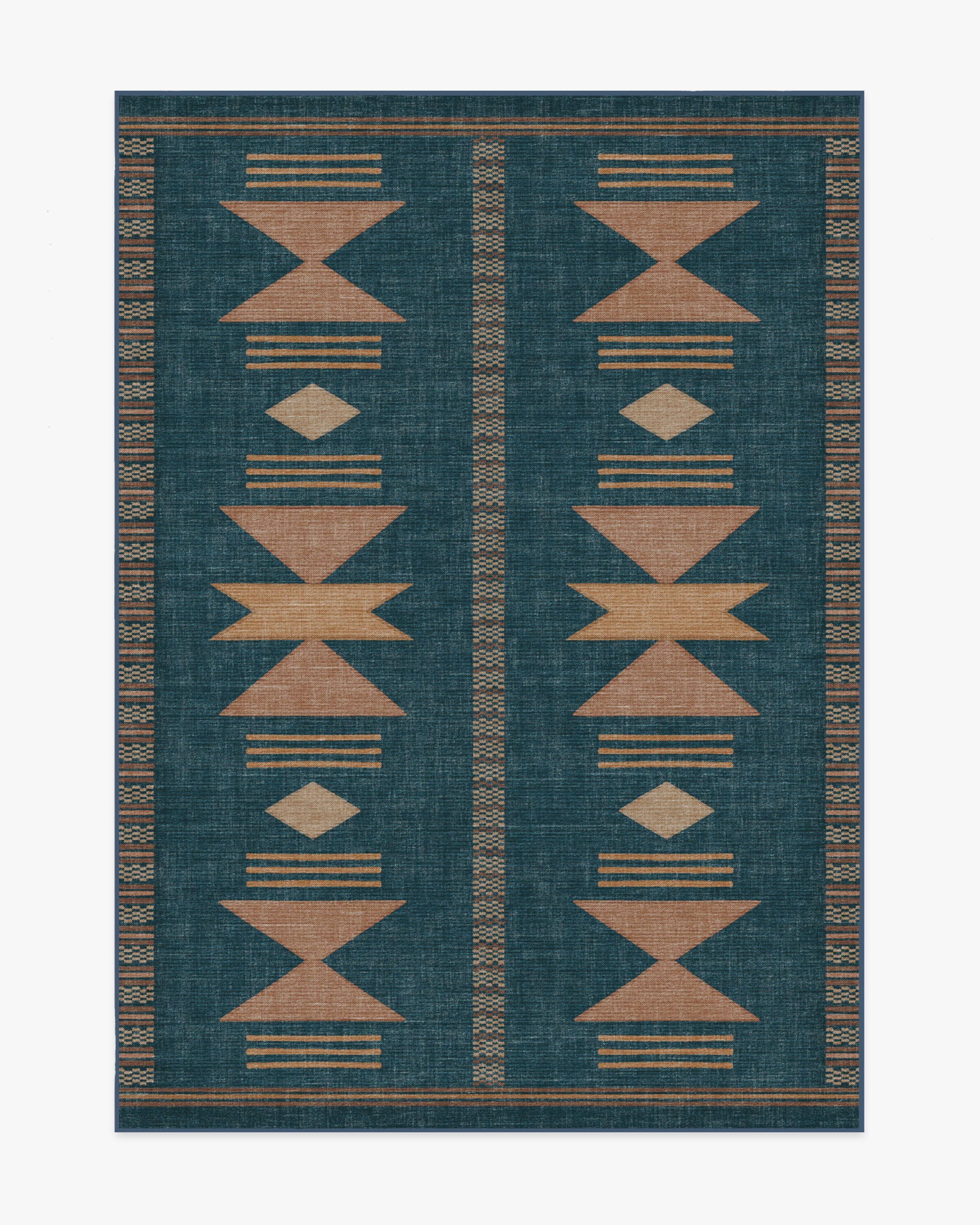 Lark Blue & Rose Rug | Ruggable