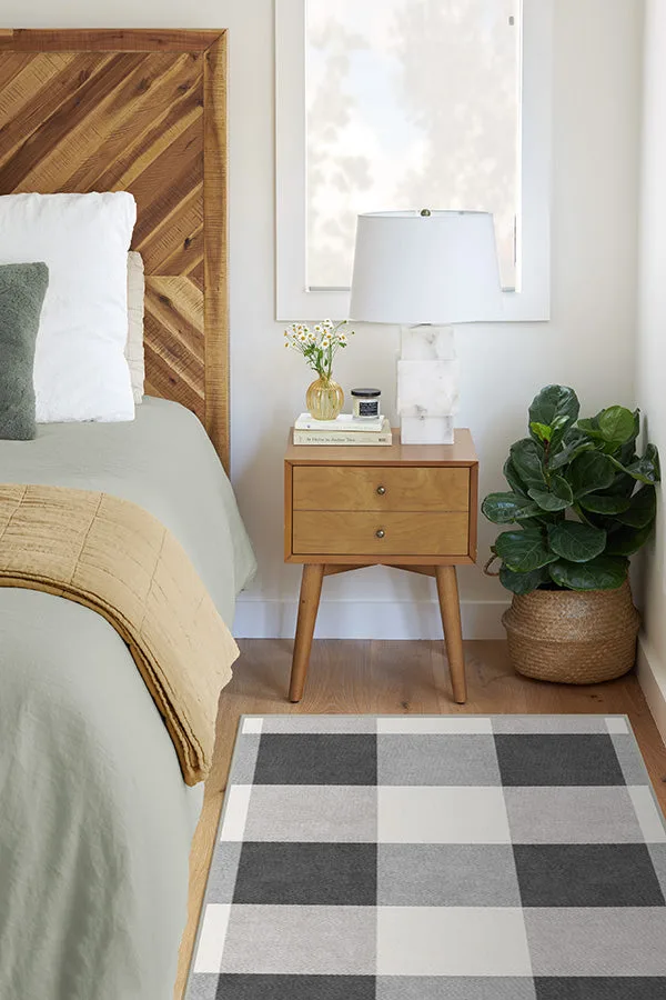 Buffalo Plaid Black & White Rug | Ruggable