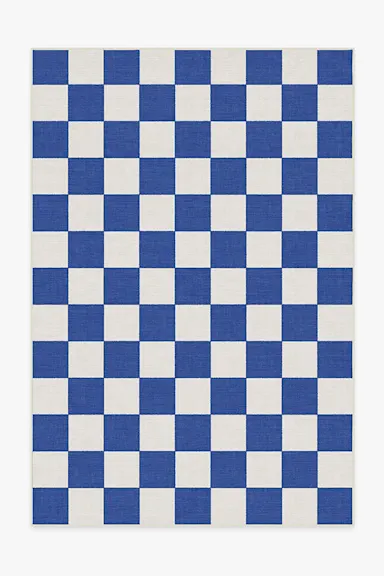 Outdoor Jaque Checkered Blue Rug | Ruggable