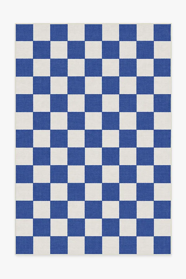 Outdoor Jaque Checkered Blue Rug | Ruggable