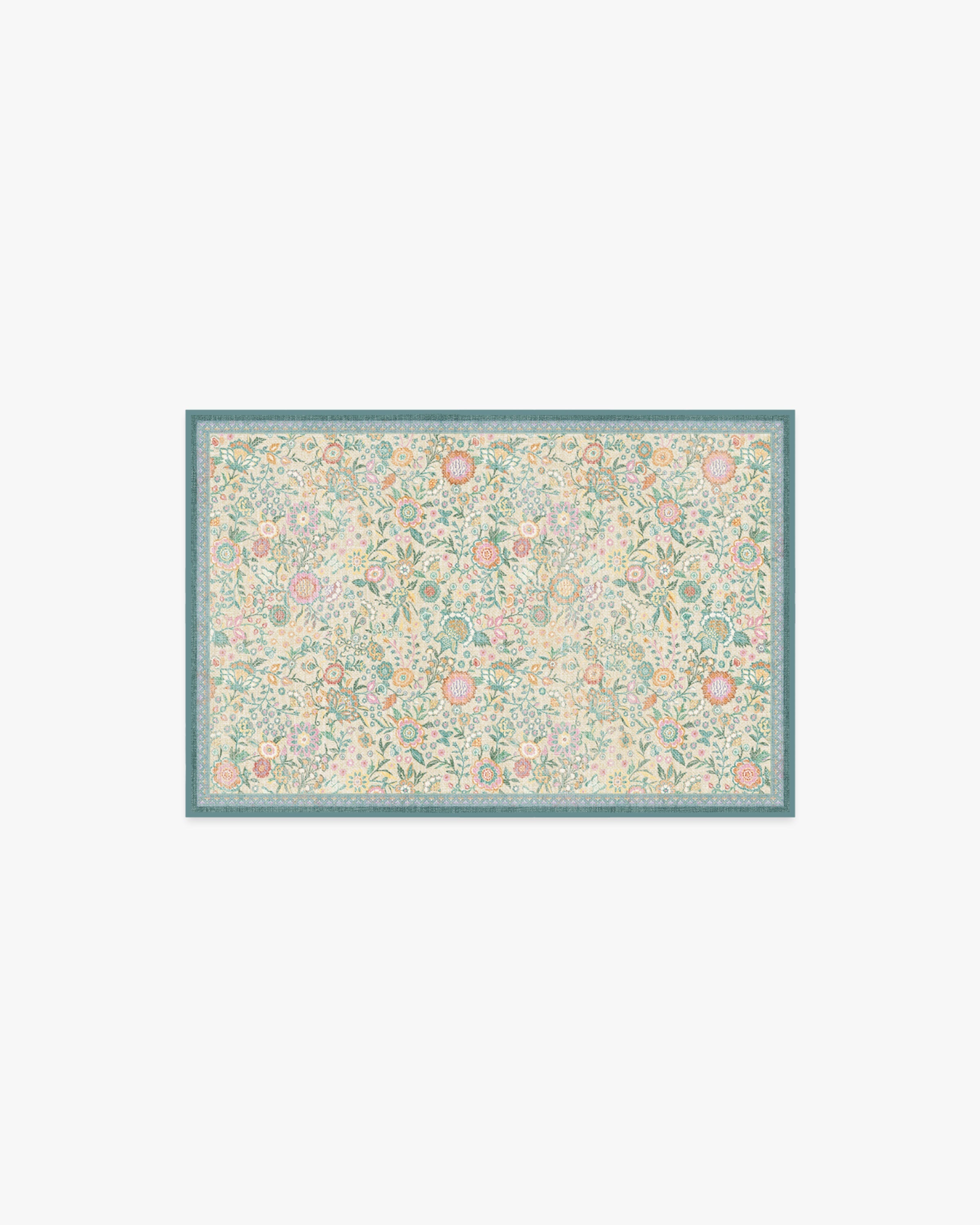 Bridgerton Royal Garden Ivory & Jade Rug | Ruggable