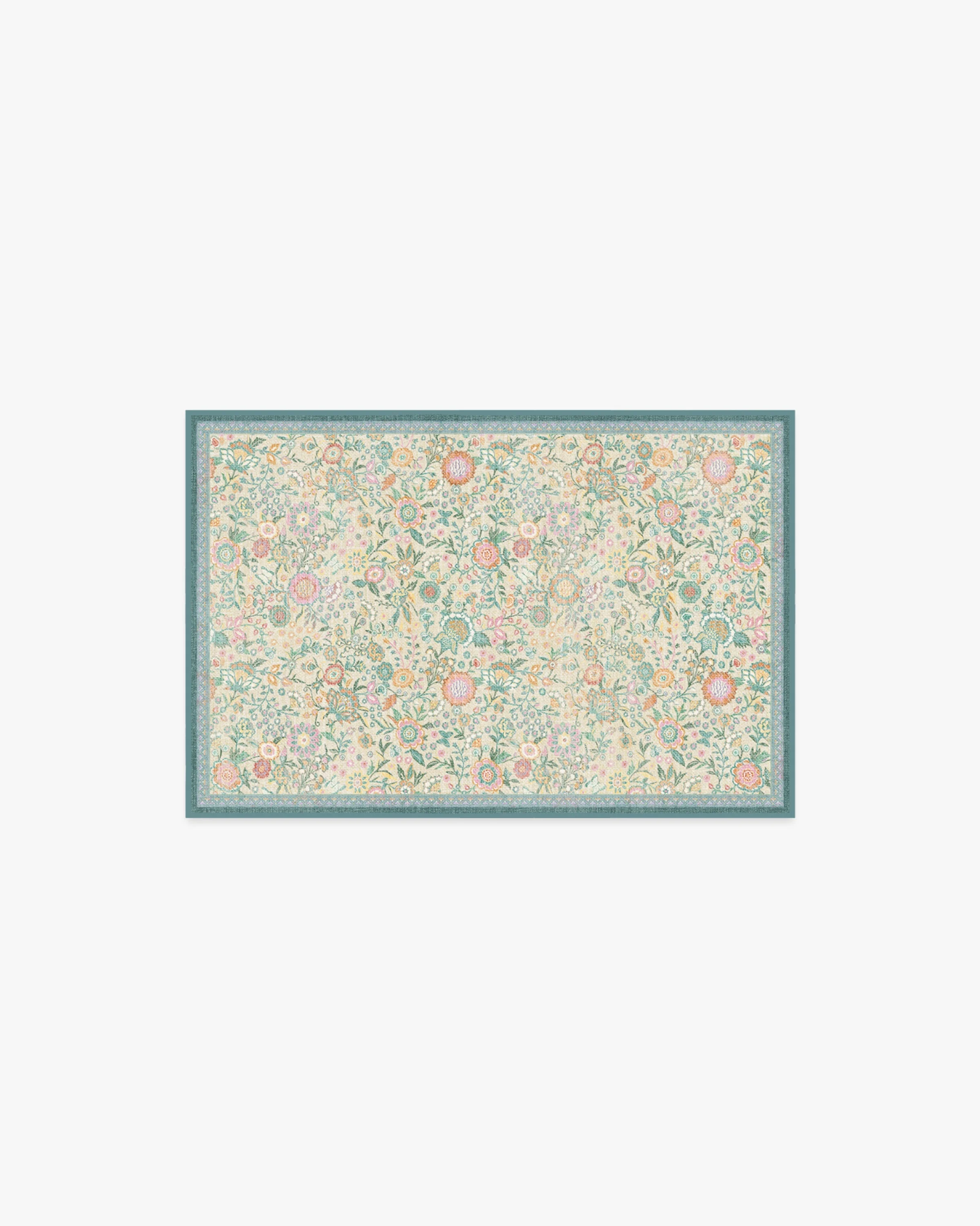 Bridgerton Royal Garden Ivory & Jade Rug | Ruggable