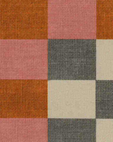 Jonathan Adler Checker Border Pink & Orange Rug | Ruggable