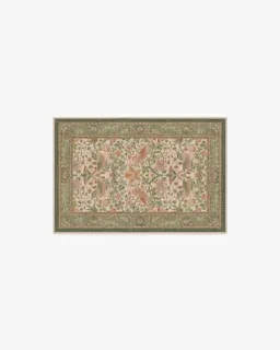 Morris & Co. Strawberry Thief Sage & Rose Rug | Ruggable