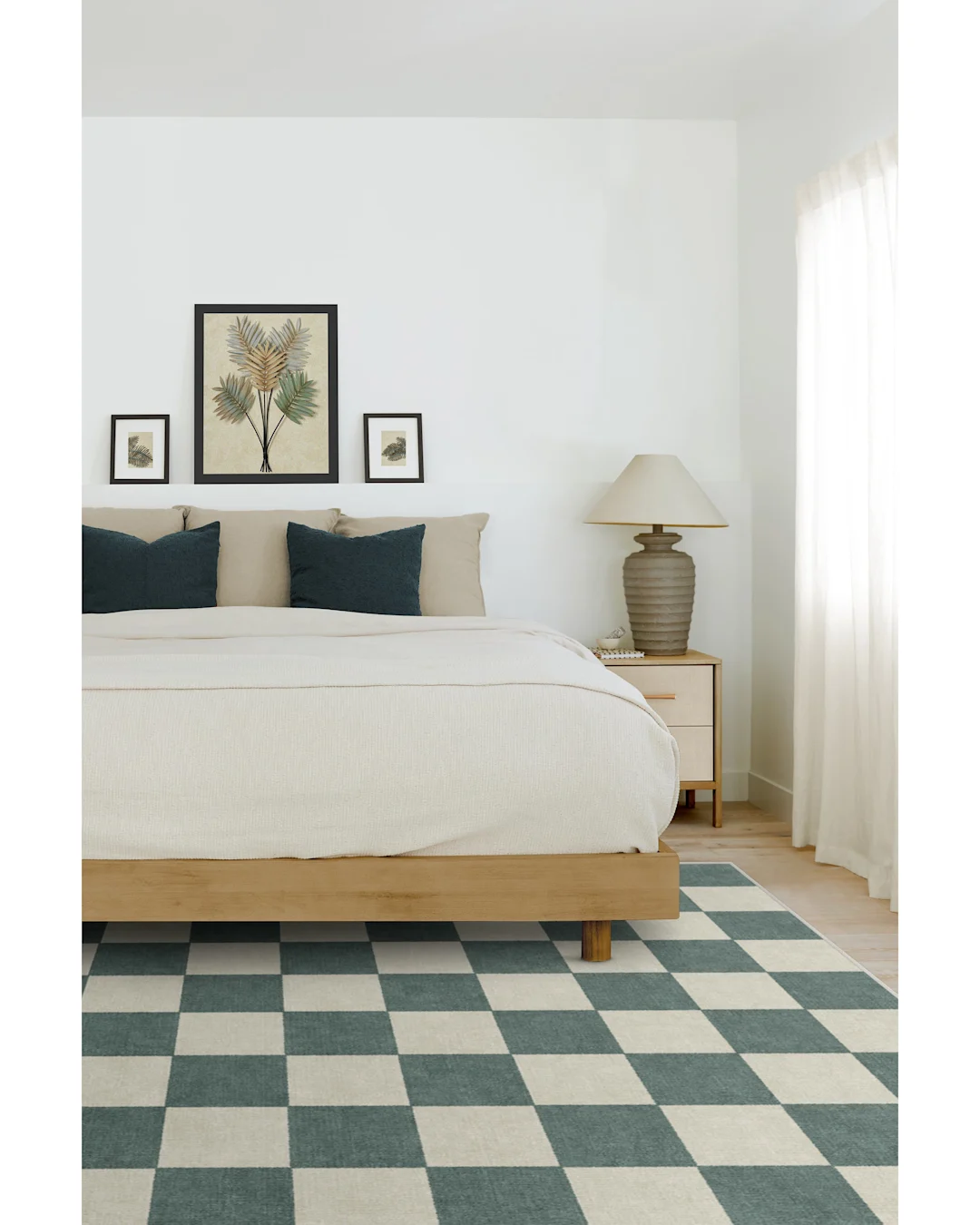 Jaque Checkered Slate Green Rug | Ruggable