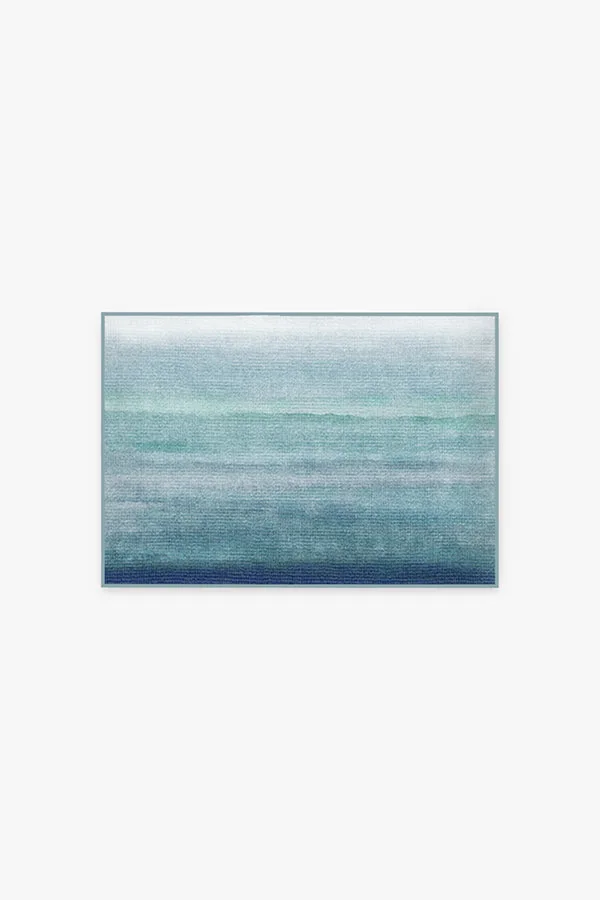 Seascape Blue Bath Mat | Ruggable