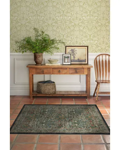 Morris & Co. Blackthorn Forest Green Rug | Ruggable