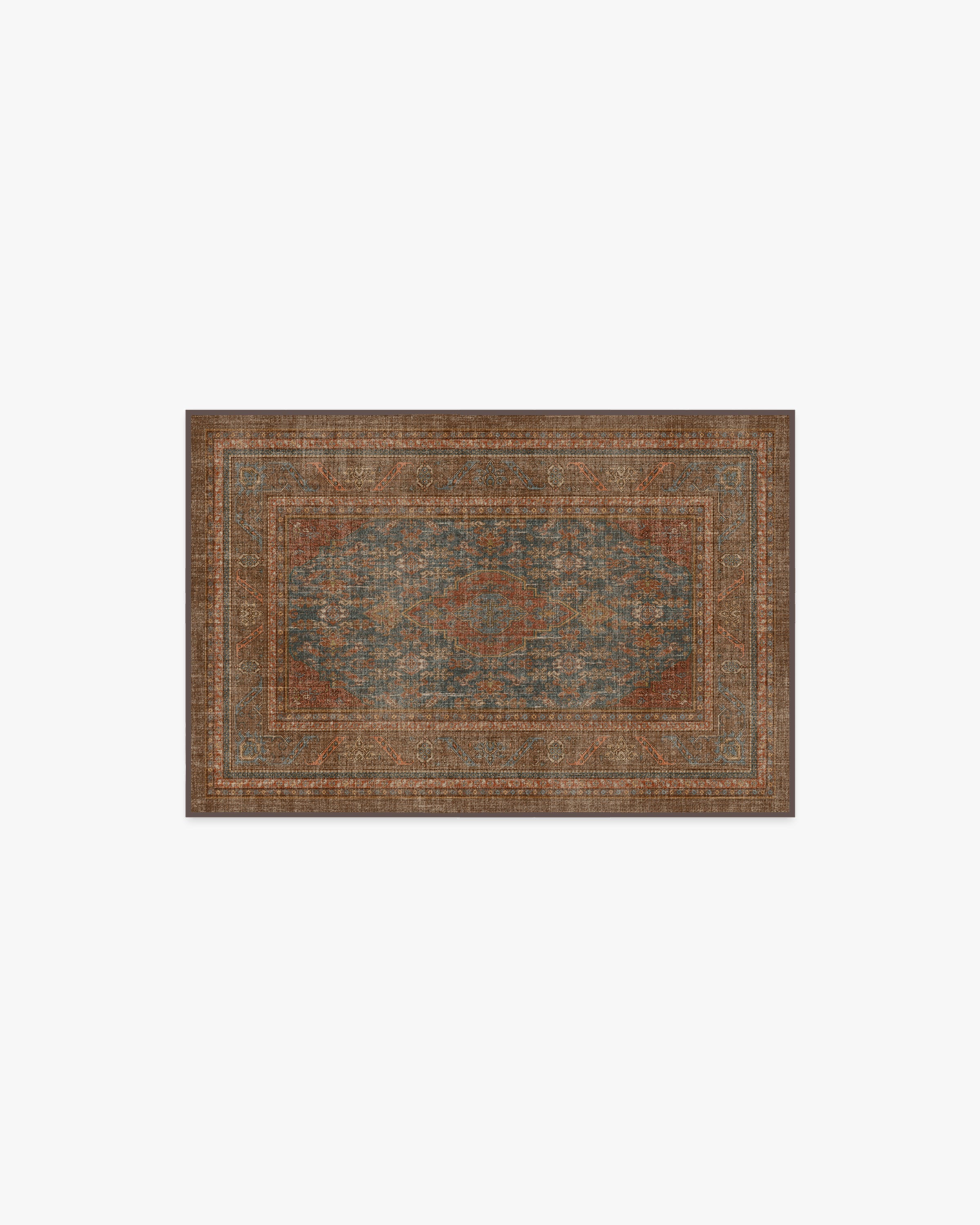 Rowan Teal Blue & Copper Rug | Ruggable